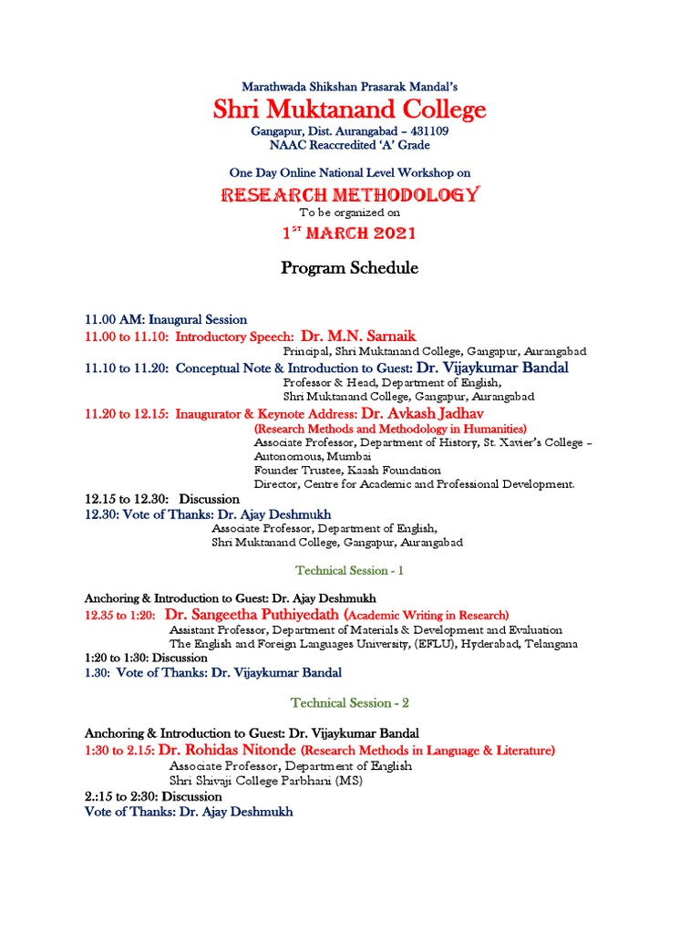 National Workshop on Research Methodology | PDF | Data | Science
