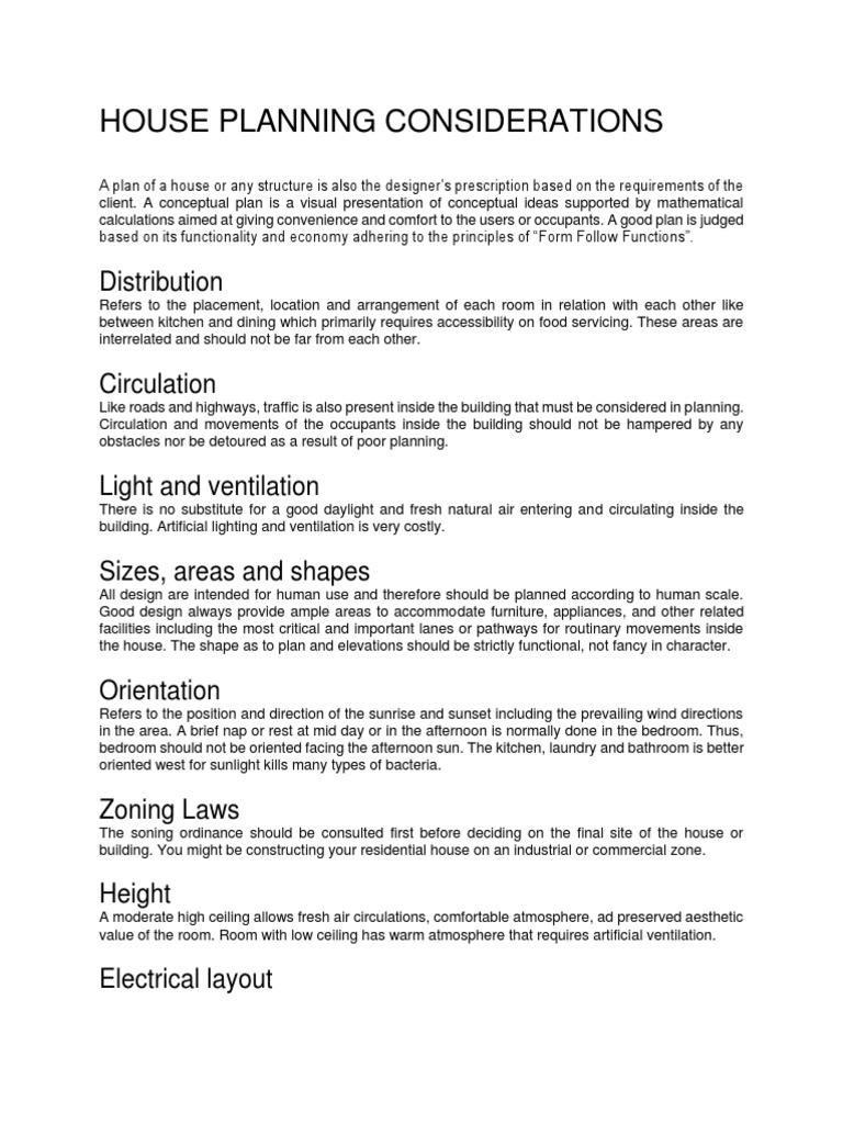 Essential House Planning Guidelines | PDF | Ventilation (Architecture ...