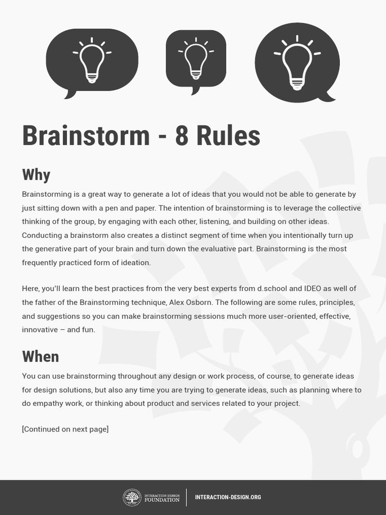 Brainstorm - 8 Rules | PDF