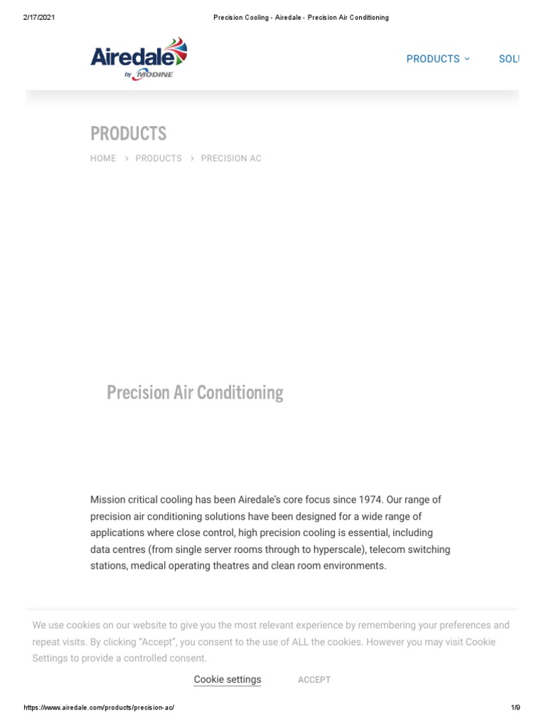 Precision Cooling - Airedale - Precision Air Conditioning | PDF | Http Cookie | Air Conditioning