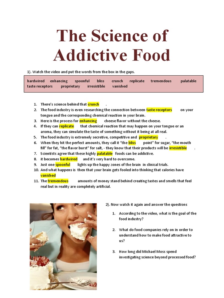 The Science of Addictive Food Video Ws 69186 | PDF | Flavor | Taste