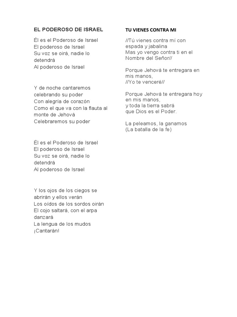 Letra Coros | PDF