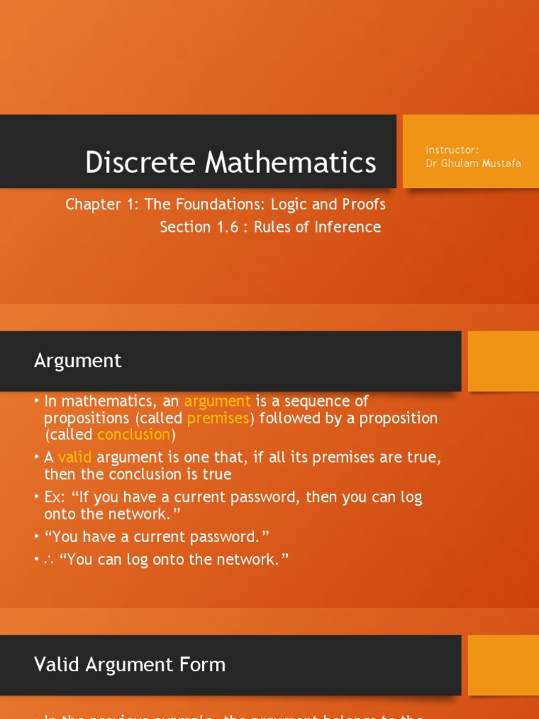 Discrete Mathematics: Chapter 1: The Foundations: Logic and Proofs ...