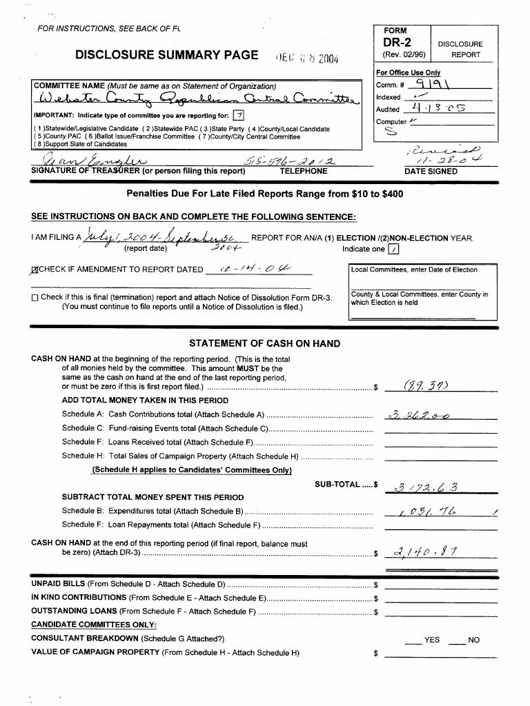 Campaign Committee Disclosure Report | PDF | Political Action Committee ...