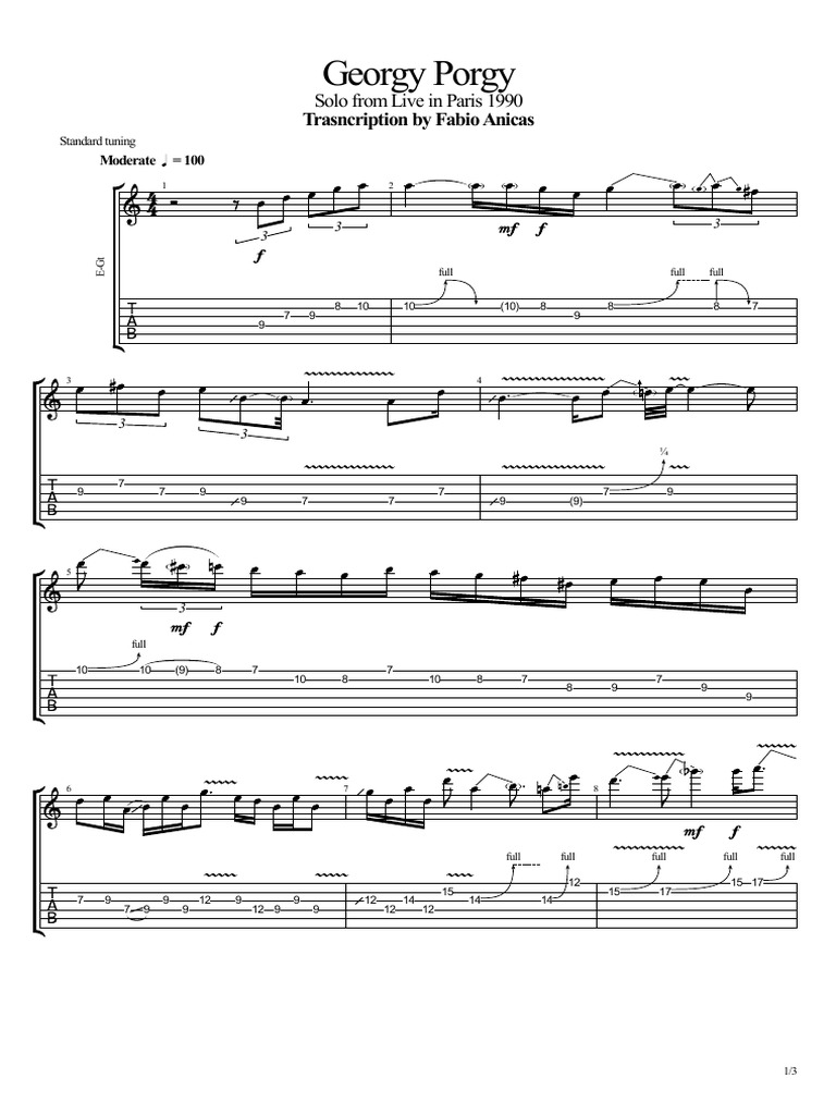 Georgy Porgy Solo 1990 | PDF