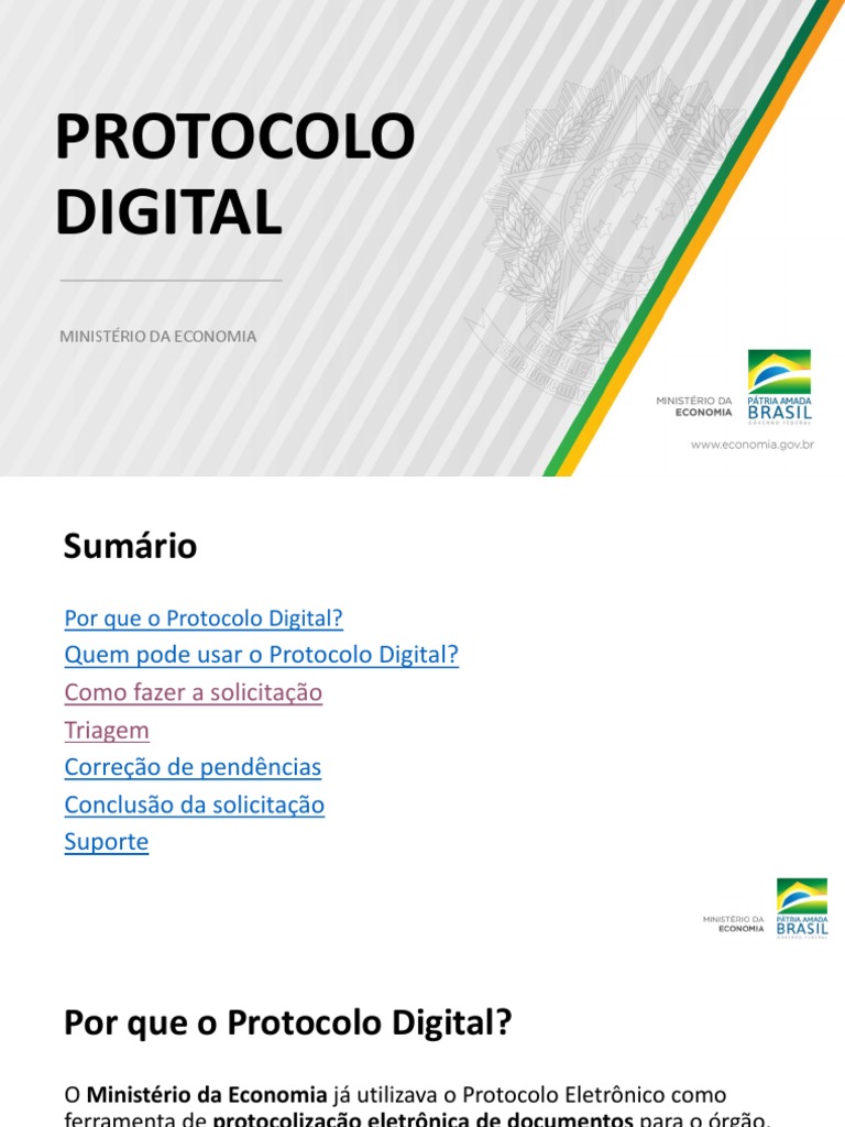 Como Usar o Protocolo Digital do ME | PDF | Ministério (departamento ...