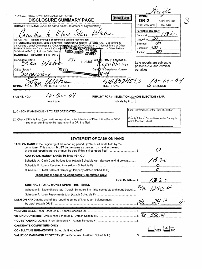 Disclosure Summary Page 6 DR-2 | PDF | Political Action Committee ...