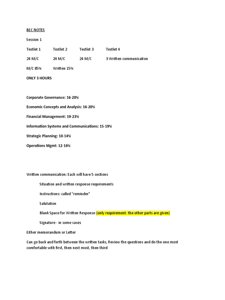 BEC Exam Study Guide and Notes | PDF | Interest | Exchange Rate