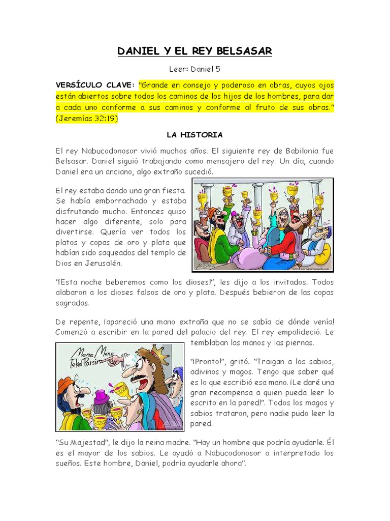 Daniel y El Rey Belsasar 1 | PDF | Daniel (figura bíblica ...