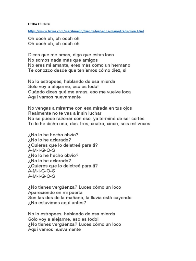 Letra Friends | PDF