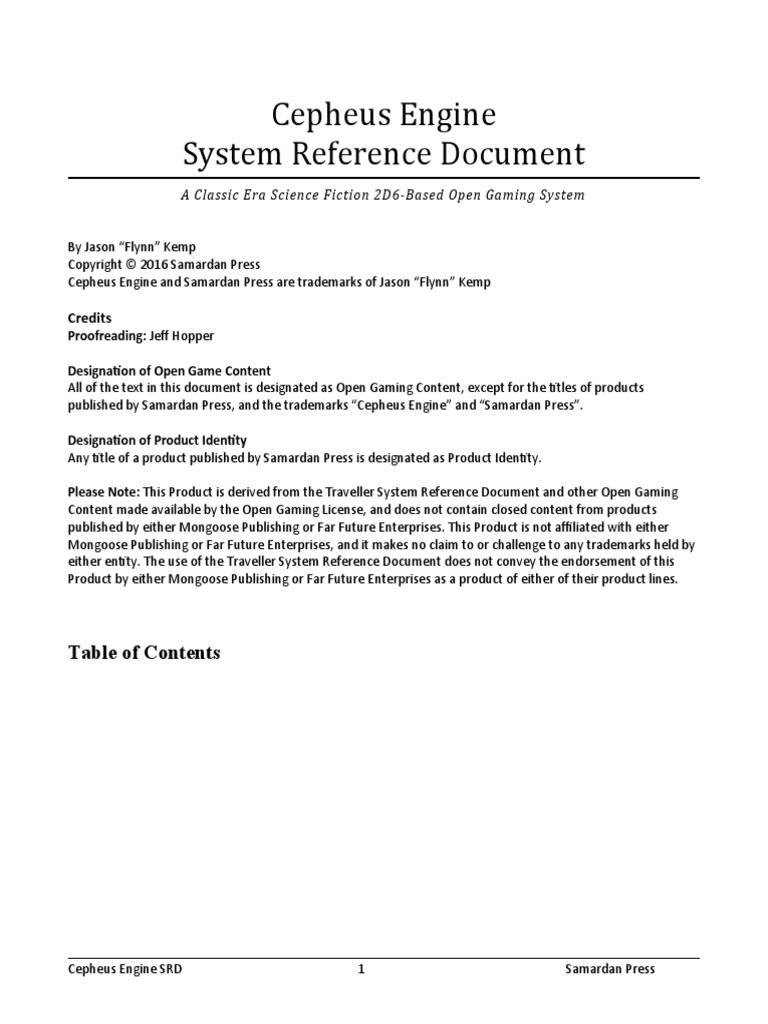 Cepheus Engine Core Rules | PDF | Role Playing Games | Ships