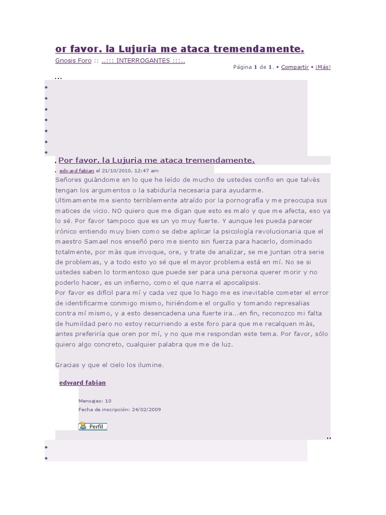 Lujuria | PDF | Lujuria | Yo