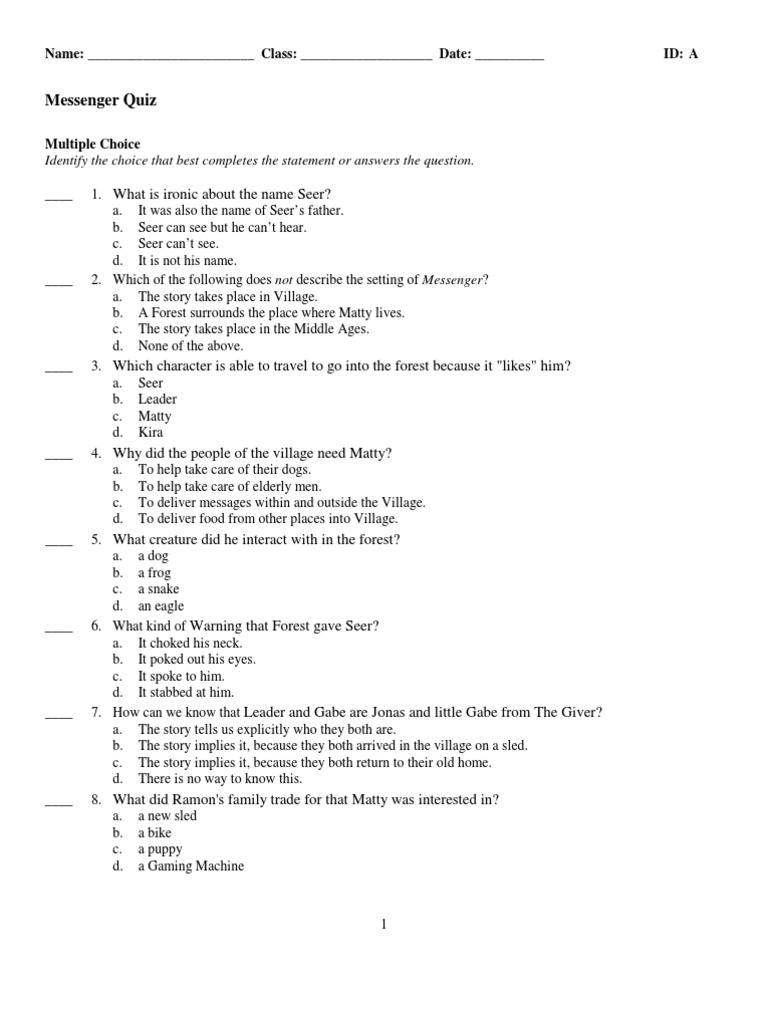 Messenger Lois Lowry Forest