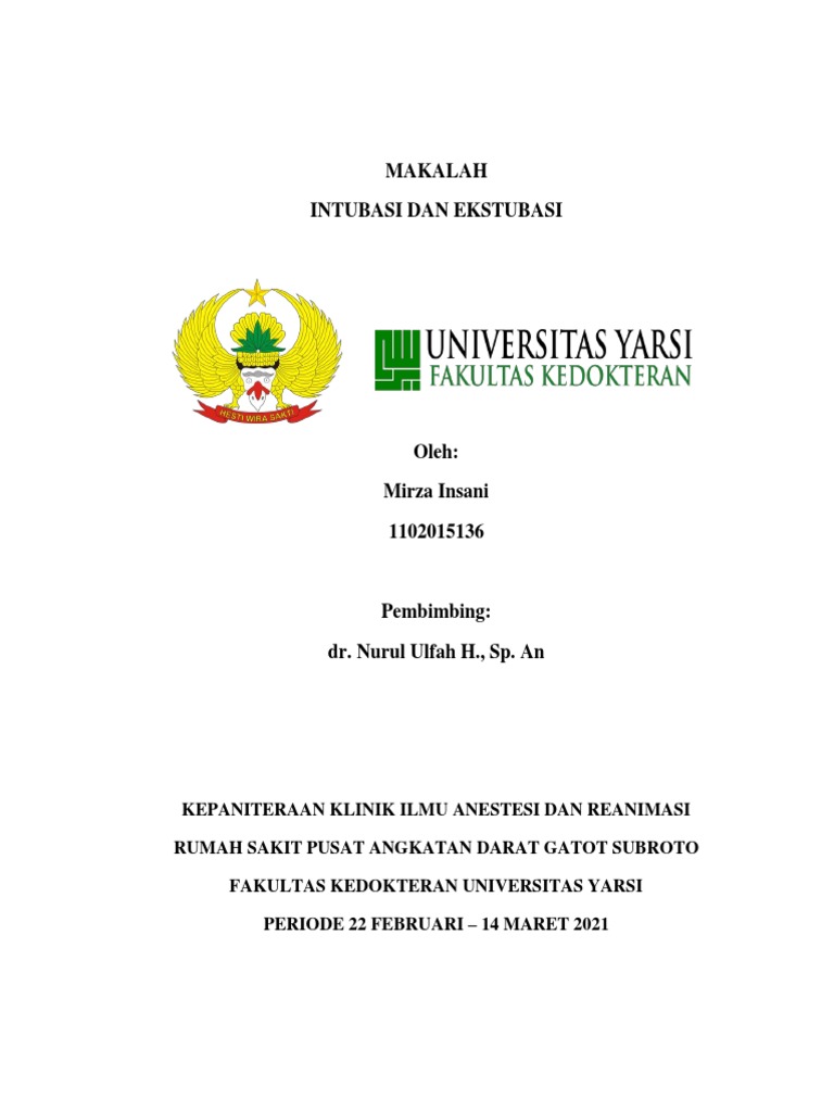 Makalah Intub Dan Ekstubasi | PDF