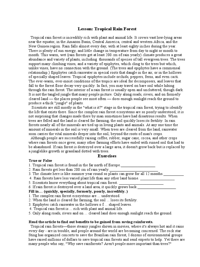 Tropical Rain Forests | PDF | Rainforest | Forests
