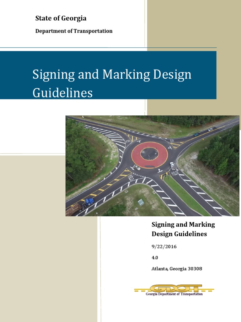 Gdot Signing and Marking Design Guidelines | Download Free PDF ...