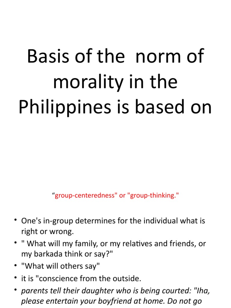 Basis of The Norm of Morality in The Philippines Is Based On | PDF ...