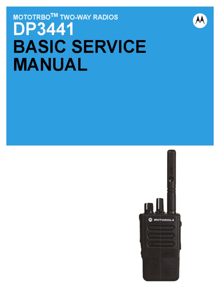 Motorola Dp3441 Service Manual | PDF | Very High Frequency | Copyright