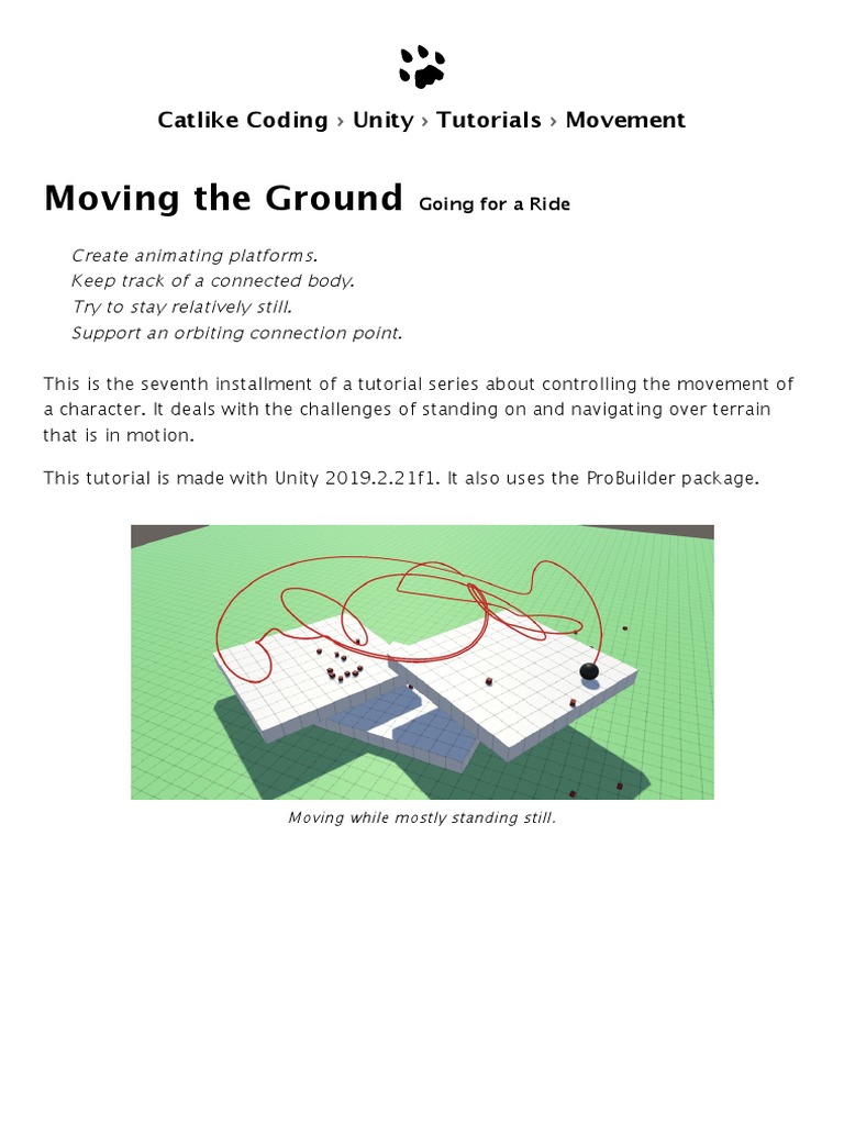 Moving The Ground: Catlike Coding Unity Tutorials Movement | PDF | Acceleration | Rotation