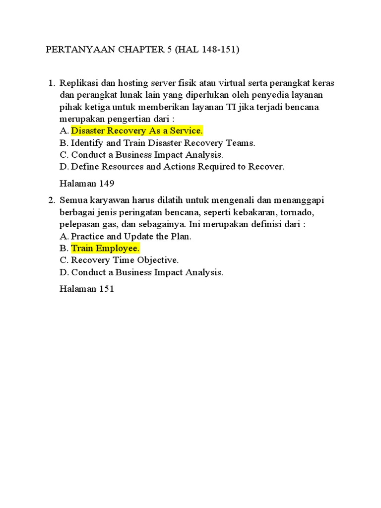 Pertanyaan Chapter 5 (Hal 148-151) | PDF