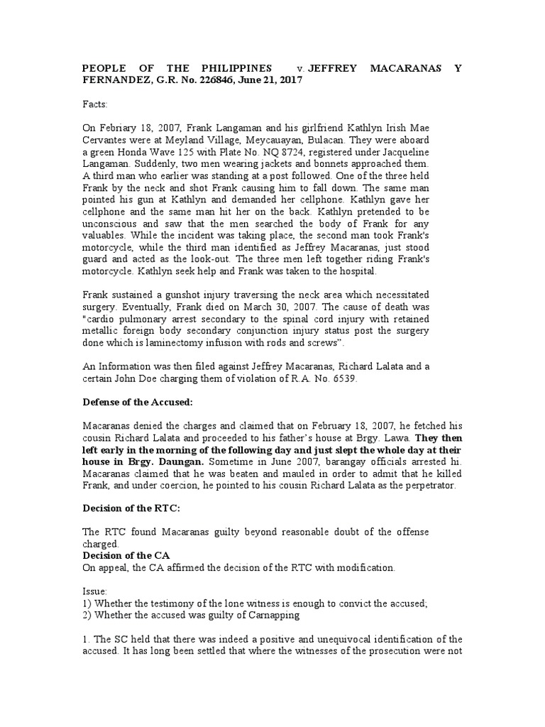 People V. Macaranas | PDF | Testimony | Witness