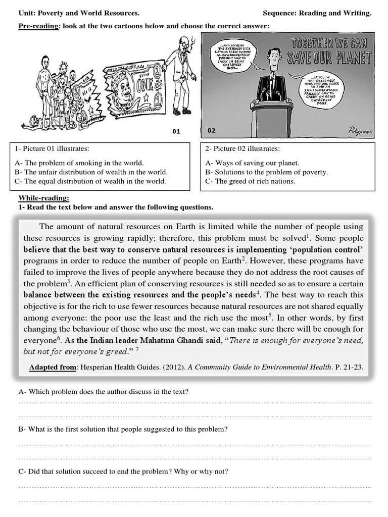 Reading and Writing | PDF | Paragraph | Poverty