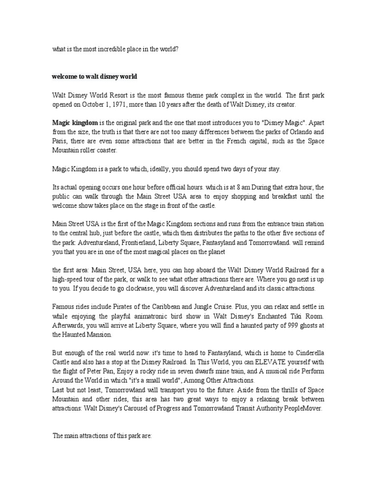 Welcome To Walt Disney World | PDF | The Walt Disney Company