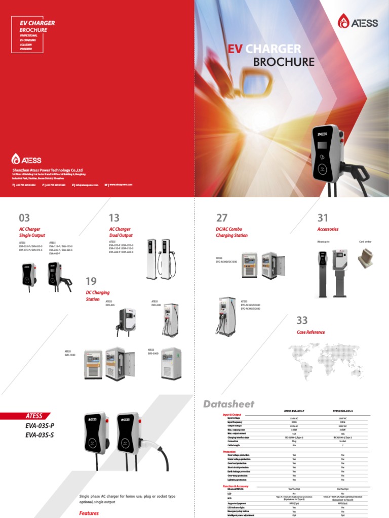 Atess EV Charger Product Brochure | PDF | Battery Charger | Alternating ...