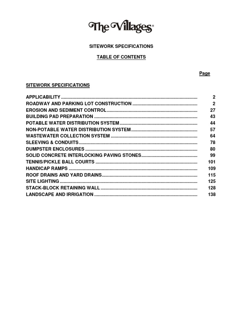 Siteworks Specs | Download Free PDF | Road Surface | Concrete