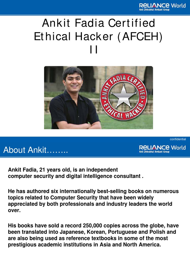 Ankit Fadia Certified Ethical Hacker (AFCEH) II | PDF | Transmission ...
