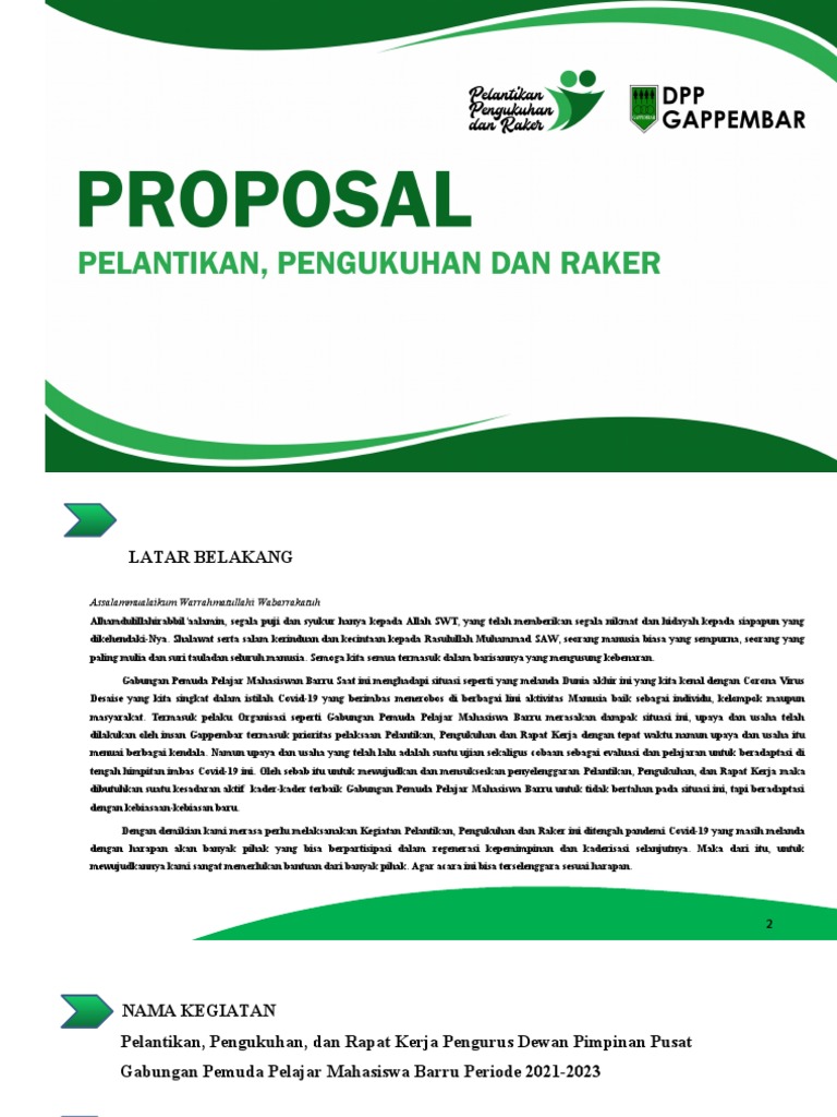 Proposal Pelantikan DPP | PDF