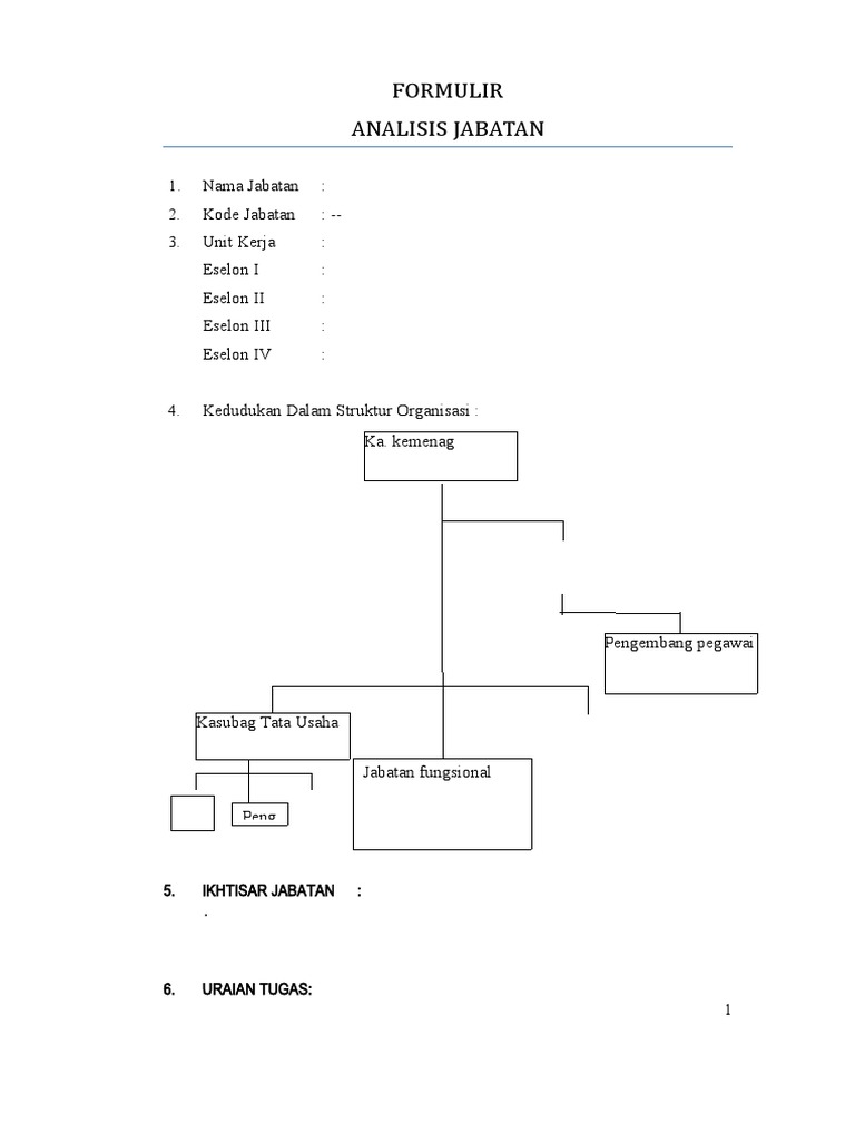 Format Anjab BKN | PDF