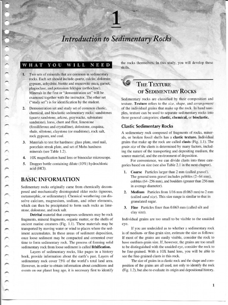 Chapter 1 - Introduction To Sedimentary Rocks | PDF