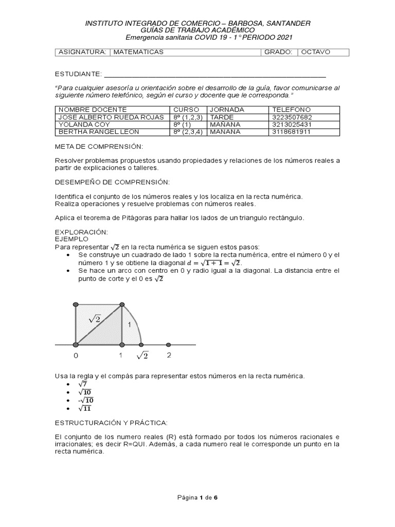 Matematicas Grado Octavo I Periodo | PDF | Número racional | Números