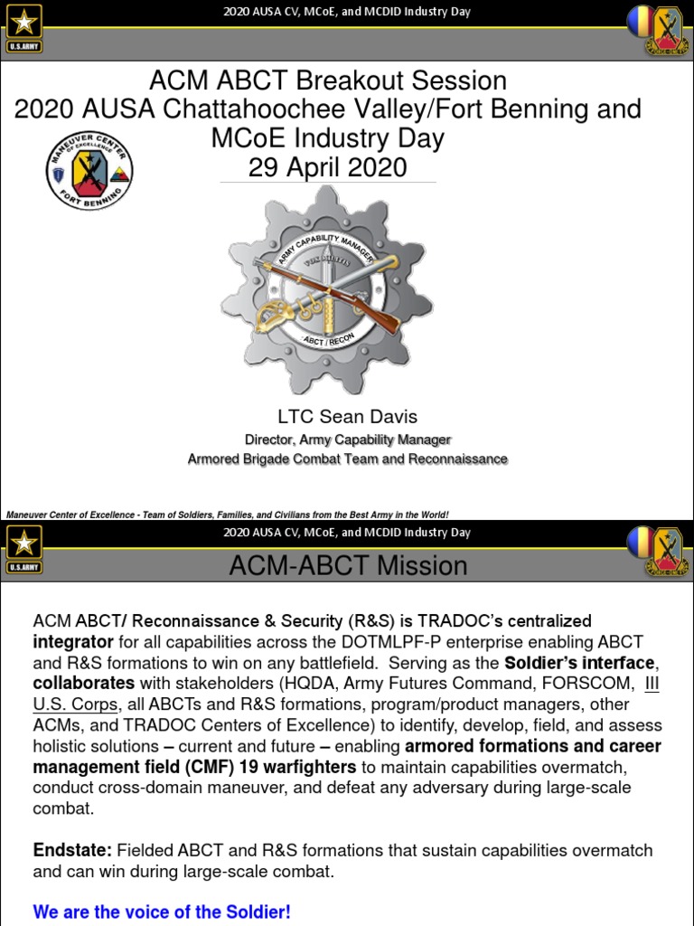 ACM ABCT Breakout 2020 | PDF | United States Army Training And Doctrine ...