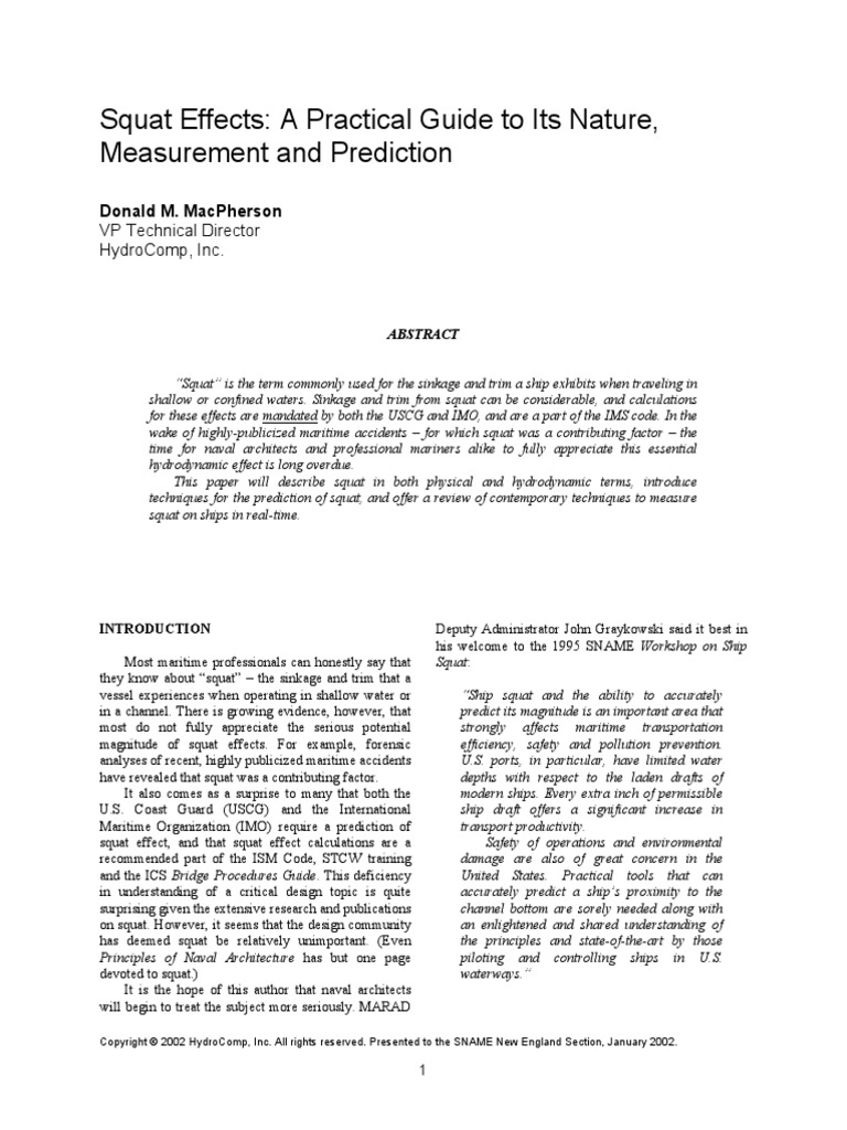 Squat Effects: A Practical Guide To Its Nature, Measurement and ...