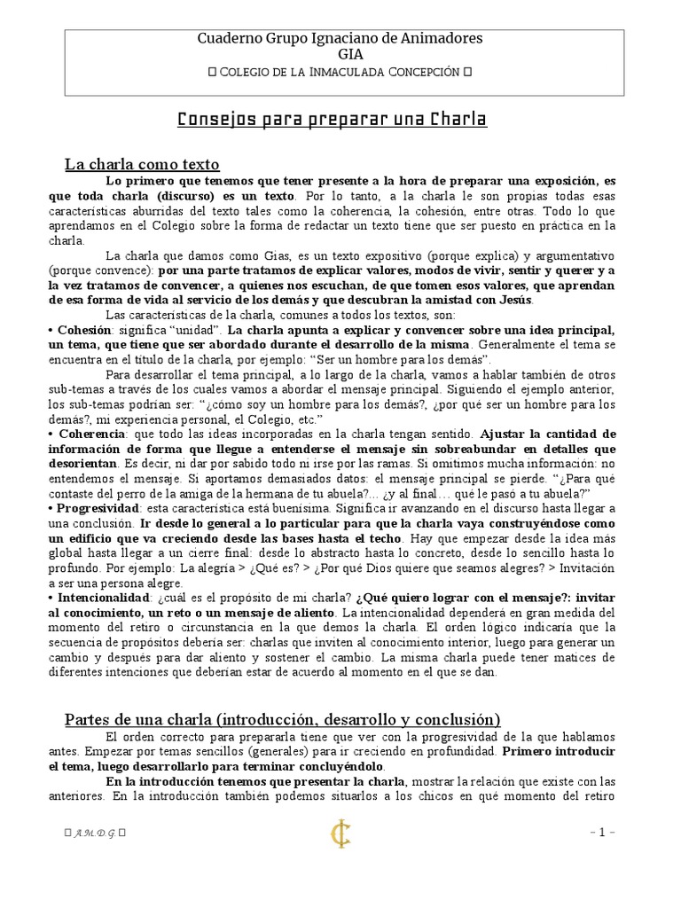 Consejos para Preparar Una Charla y Par Dar Una Charla (Nivel Secundario) | PDF | Conceptos ...