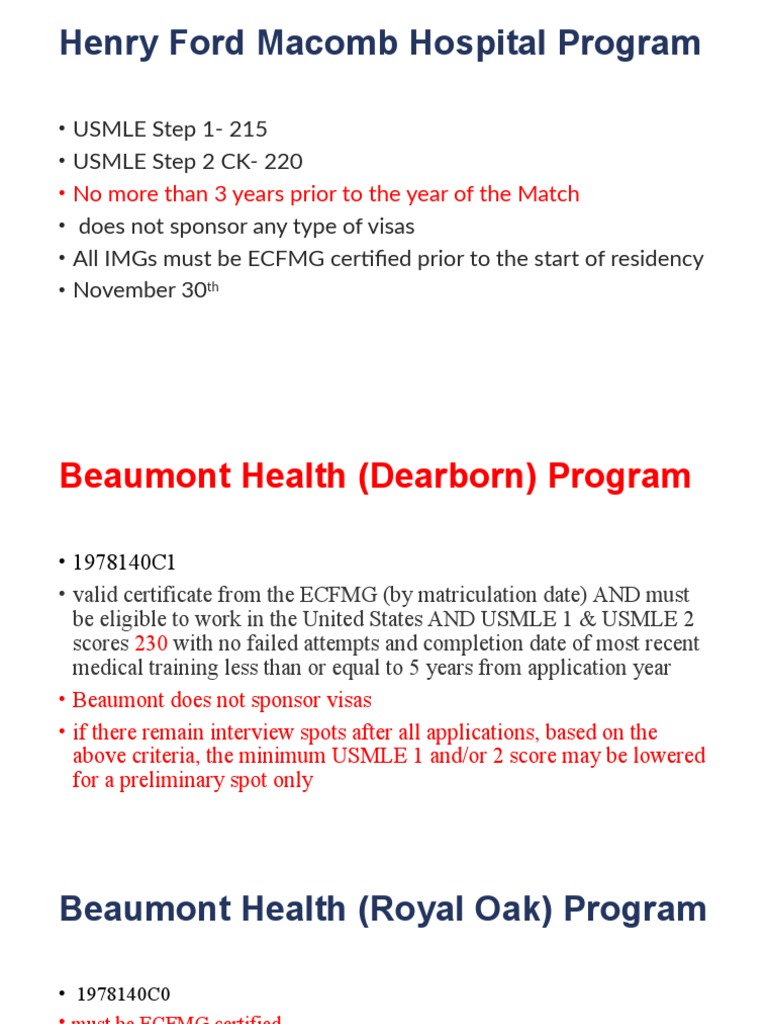Henry Ford Macomb Hospital Program | PDF | United States Medical ...