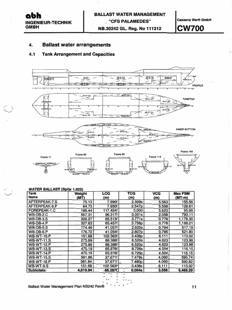 Ballast Water Tank Arrangement | PDF | Water Transport | Water