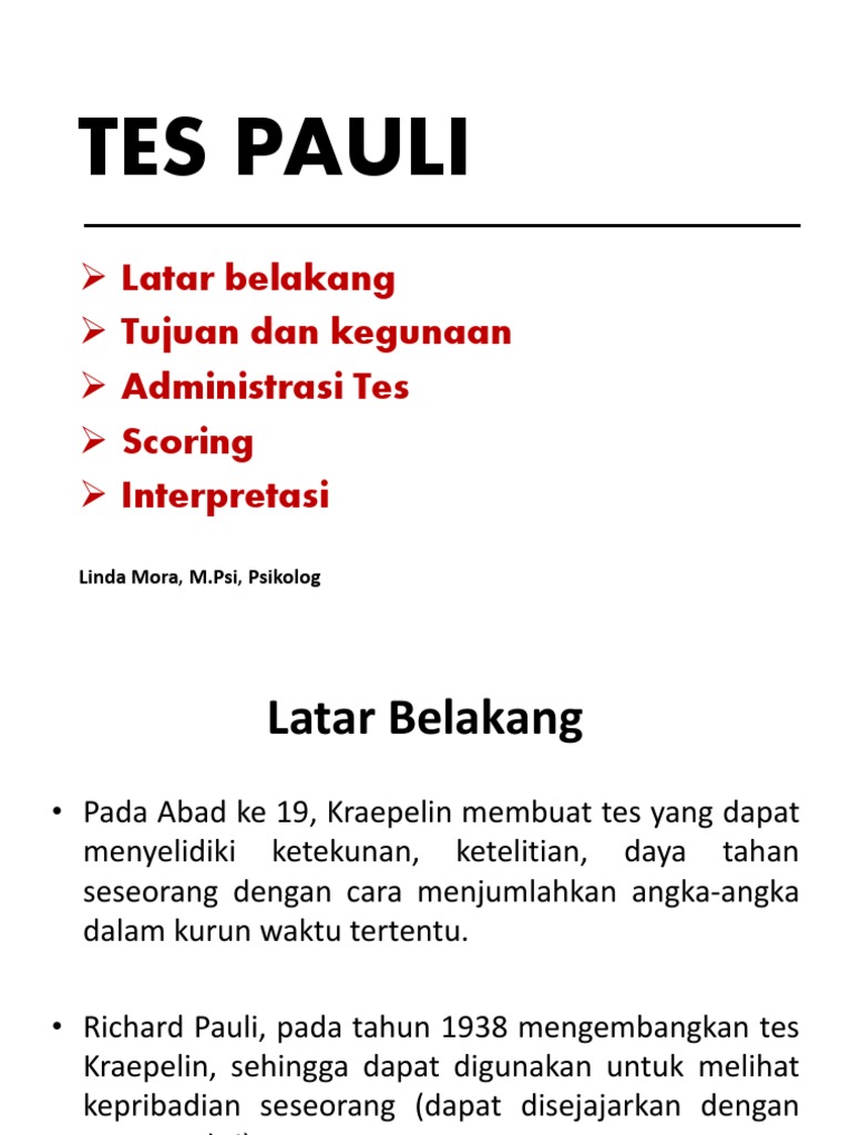 Panduan Lengkap Tes Pauli | PDF