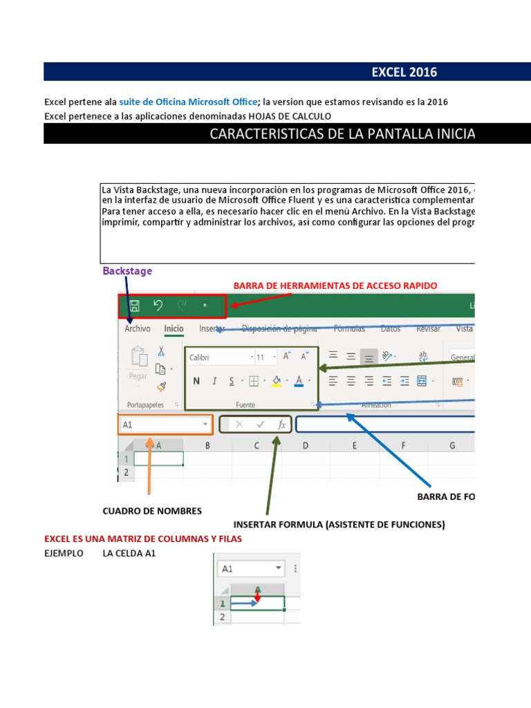 01 - Conceptos Basicos Excel 2016 | PDF | Microsoft Office | Microsoft Excel