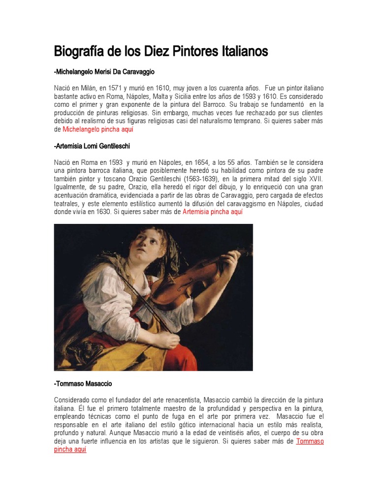 Biografía de Pintores Italianos | PDF