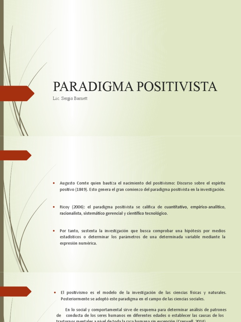 002 Paradigma Positivista | PDF | Positivismo | Paradigma