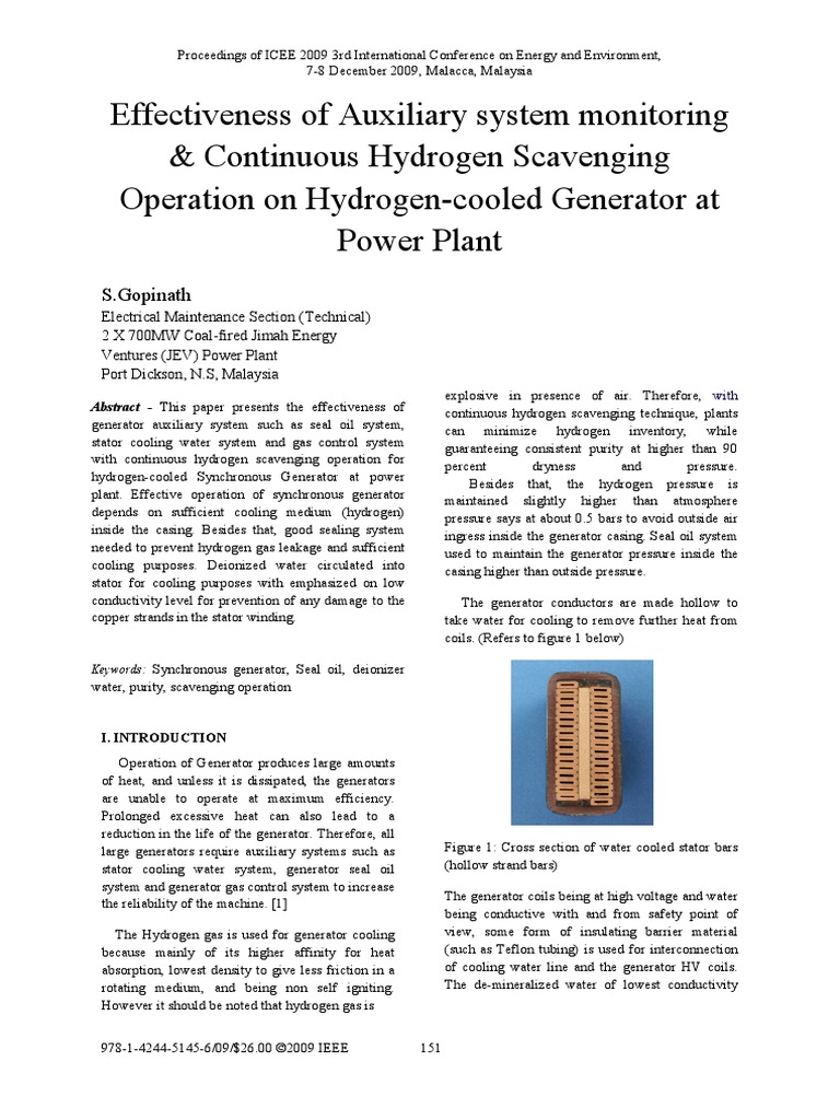 GENERator Auxilary System Monitoring | PDF | Electric Generator | Water