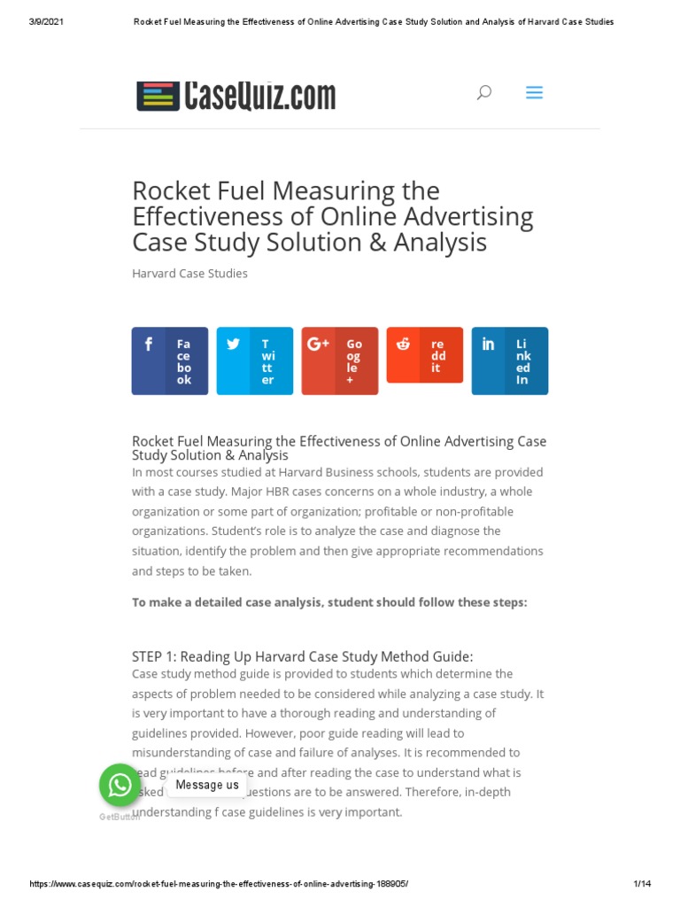 Rocket Fuel Measuring The Effectiveness of Online Advertising Case Study Solution and Analysis ...