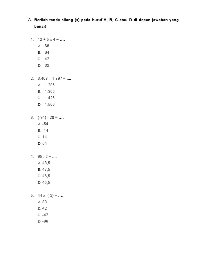 Soal Matematika SMALB B | PDF