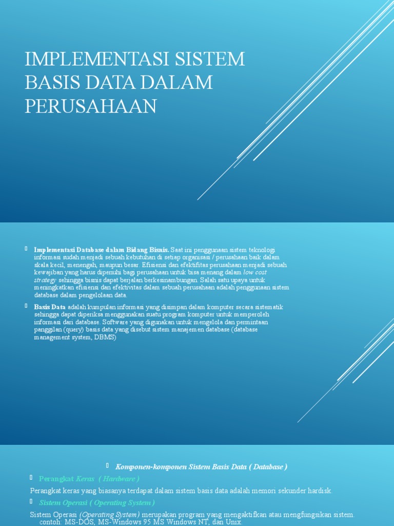 Implementasi Database di Perusahaan | PDF | Komputer | Teknologi & Rekayasa