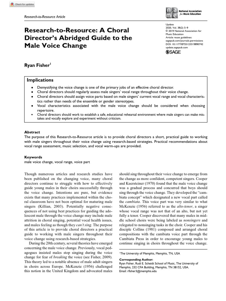 Research-to-Resource: A Choral Director's Abridged Guide To The Male ...
