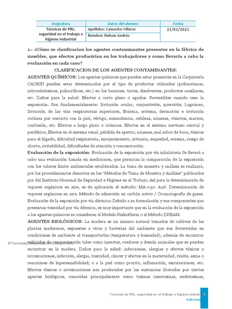 Muebles Caobin 2021 | PDF | Toxicidad | Seguridad y salud ocupacional