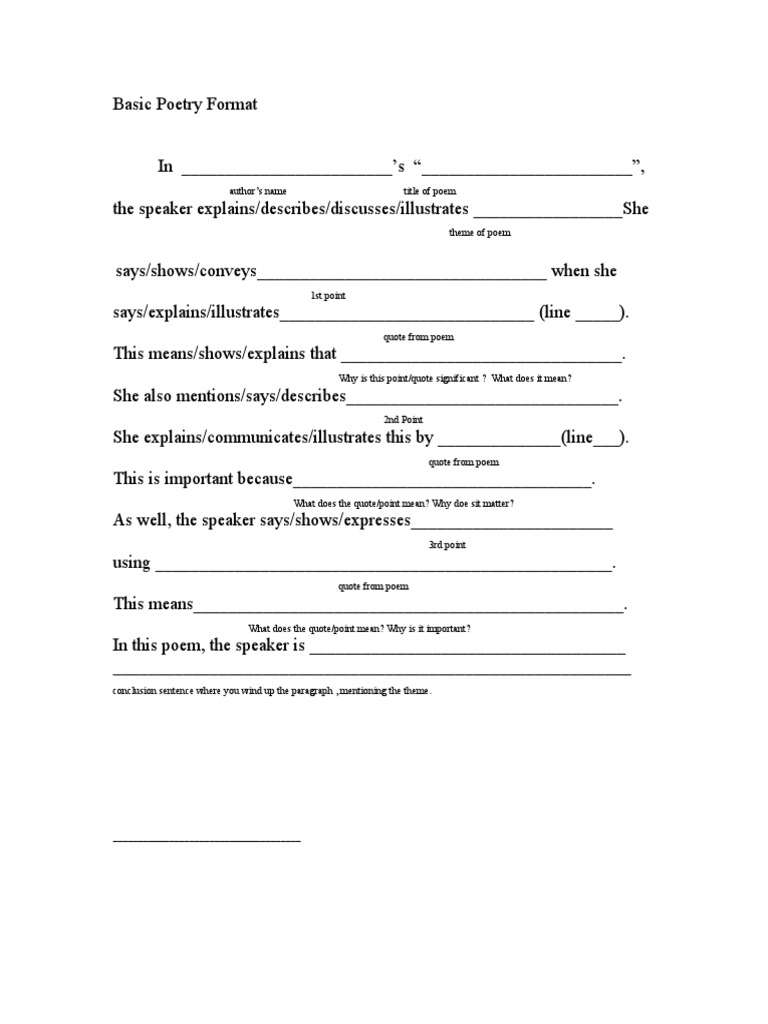 Basic Poetry Format | PDF | Career & Growth | Foreign Language Studies